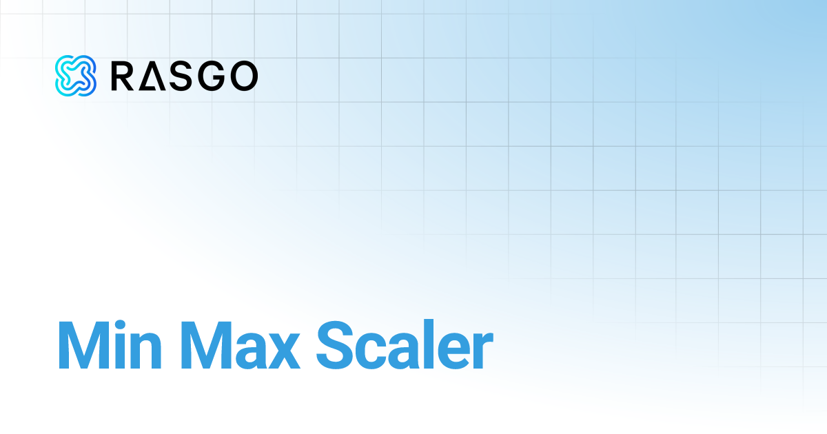 Min Max Scaler | Rasgo Docs